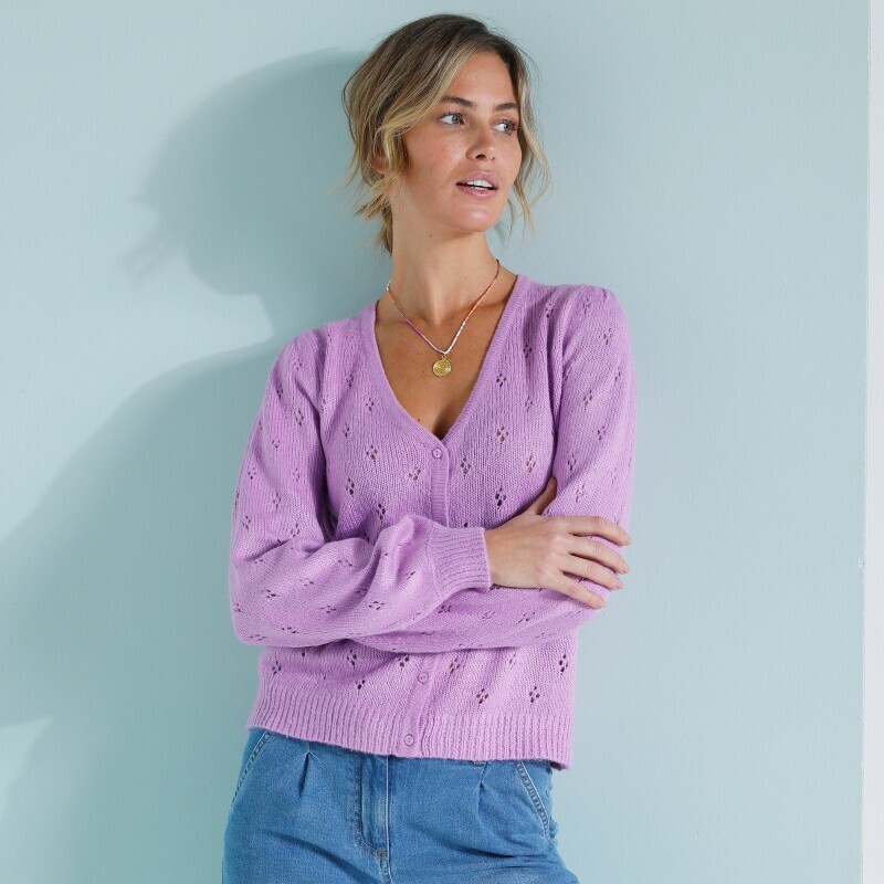 Propínací svetr mohérový na dotek » Blancheporte - francouzská móda pro Vás